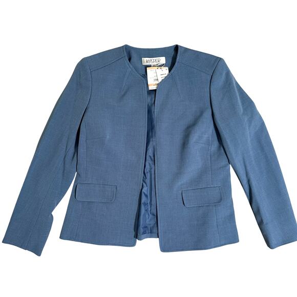 Kasper | Jackets & Coats | Kasper Petite Crepe Open Front Jacket ...